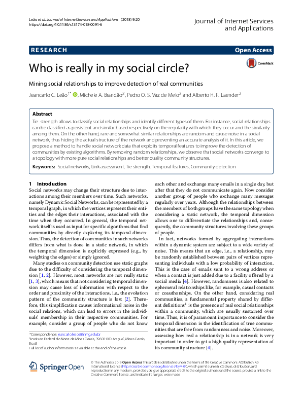 (PDF) Who is really in my social circle?