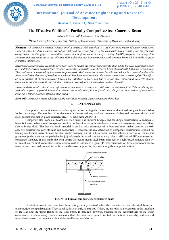 (PDF) The Effective Width of a Partially Composite Steel-Concrete Beam