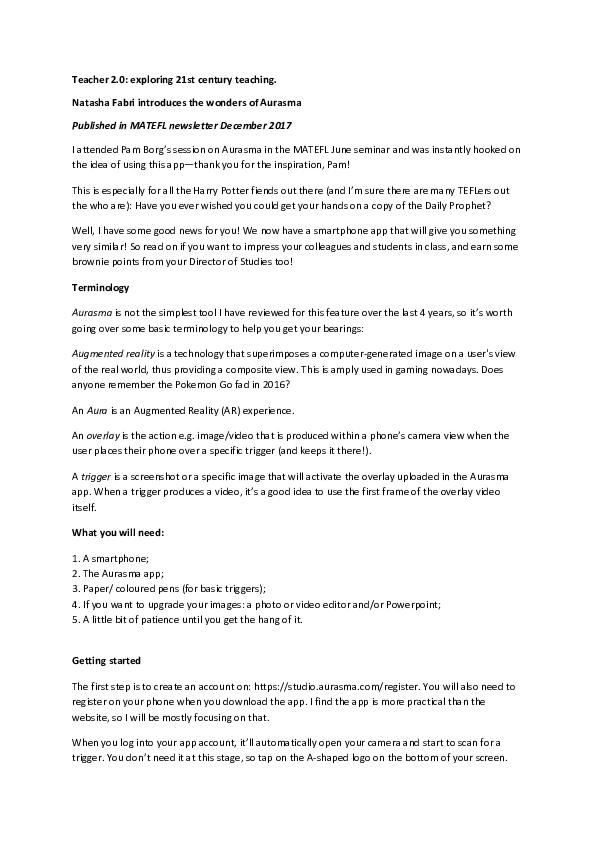 (PDF) MATEFL Teacher 2.0 Aurasma December 2017.pdf | Natasha Fabri ...