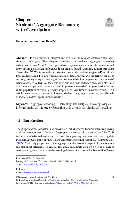 (PDF) Students' Aggregate Reasoning with Covariation