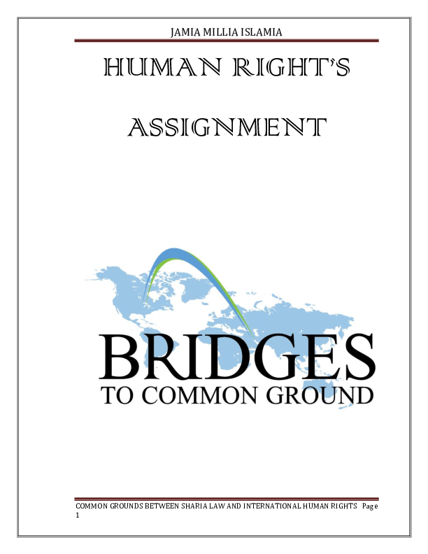 (PDF) Common ground between Sharia Law and Human Rights- Human Rights ...
