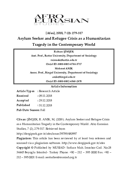 (PDF) Asylum Seeker and Refugee Crisis as a Humanitarian Tragedy in the ...