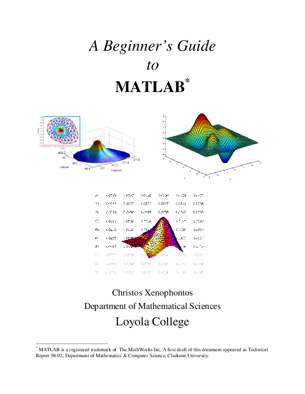 (PDF) A Beginner's Guide to MATLAB