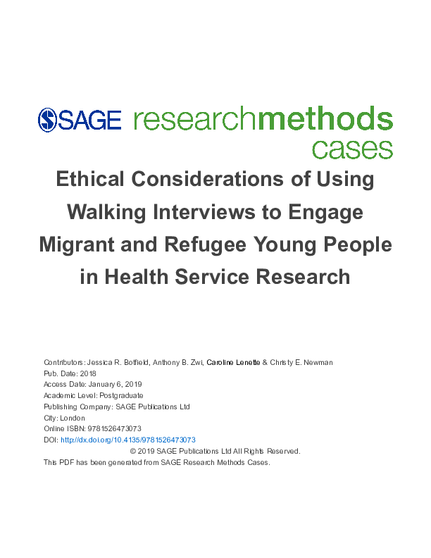 (PDF) Ethical Considerations of Using Walking Interviews to Engage ...
