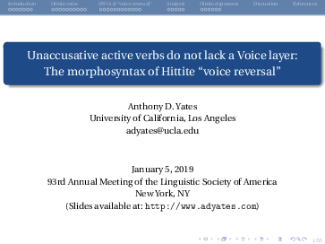 (PDF) Unaccusative active verbs do not lack a Voice layer: The ...