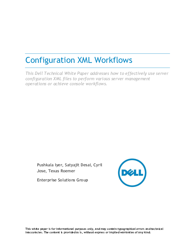 (PDF) Configuration XML Workflows