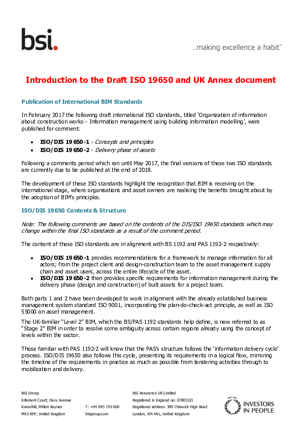 (PDF) Introduction to the Draft ISO 19650 and UK Annex document