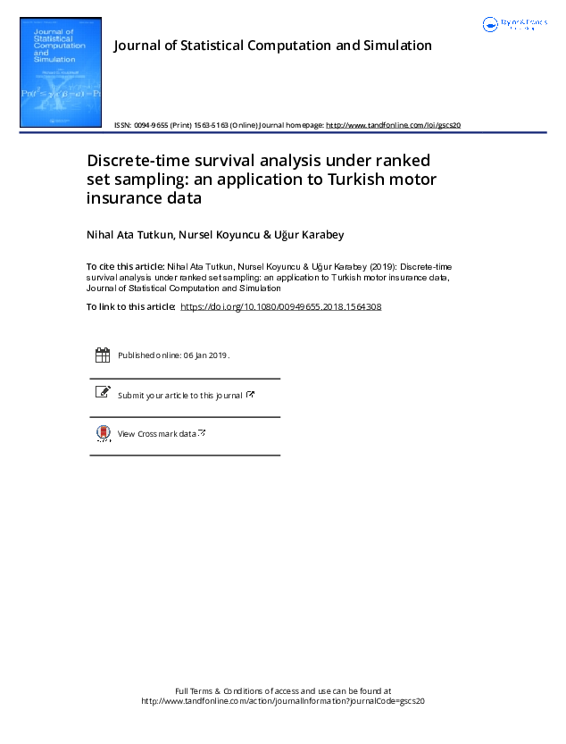 (PDF) Discrete-time survival analysis under ranked set sampling: an ...