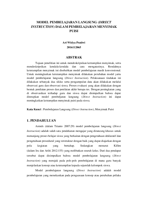 (PDF) Model Pembelajaran Langsung Direct Instruction | Benny Sinurat ...
