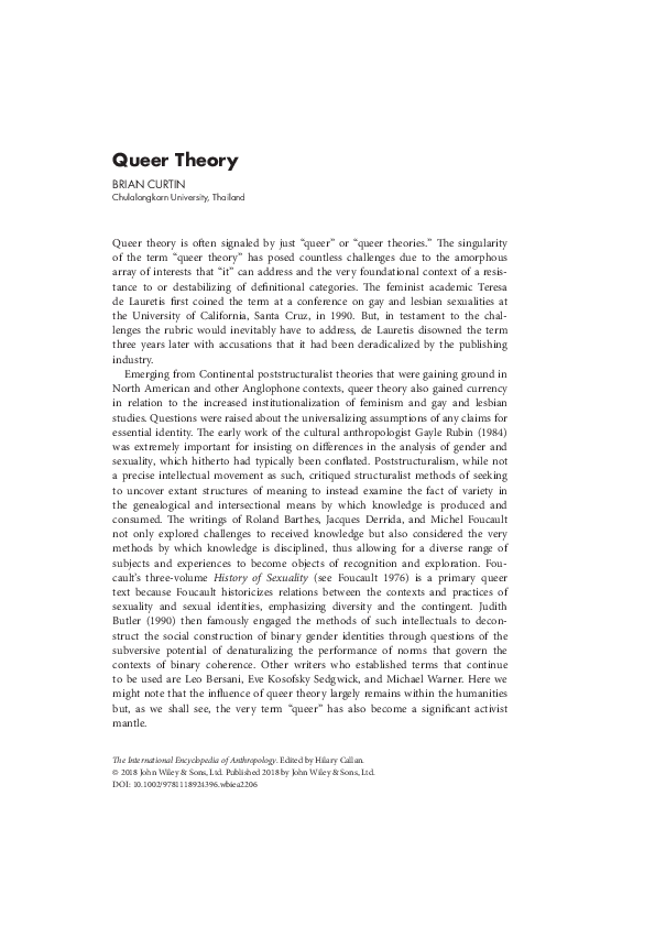 (PDF) Queer Theory