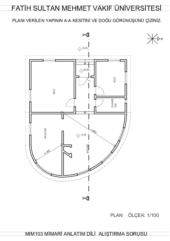 (PDF) Plan, Kesit, Görünüş, Tasarı Geometri Sorusu ve Çözümü / Plan ...