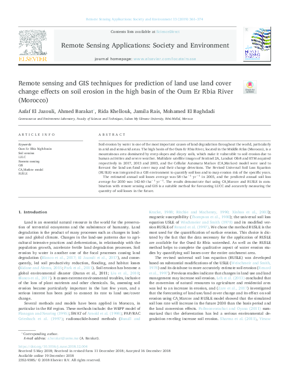 (PDF) Remote sensing and GIS techniques for prediction of land use land ...