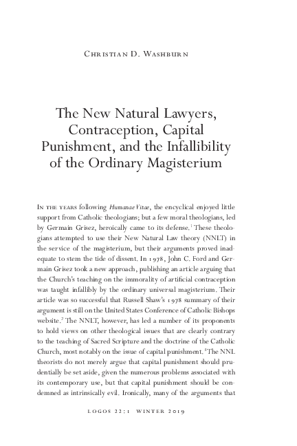 (PDF) The New Natural Lawyers, Contraception, Capital Punishment, and ...