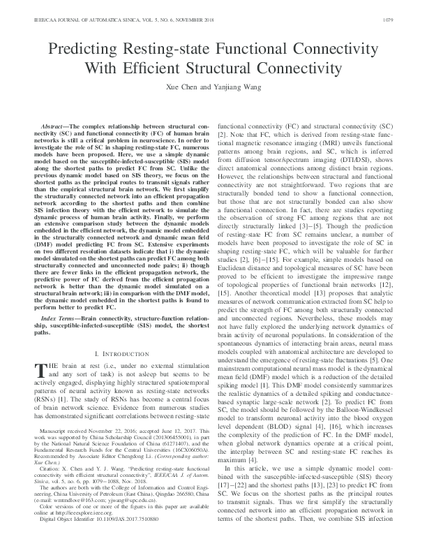 Pdf Predicting Resting State Functional Connectivity With Efficient