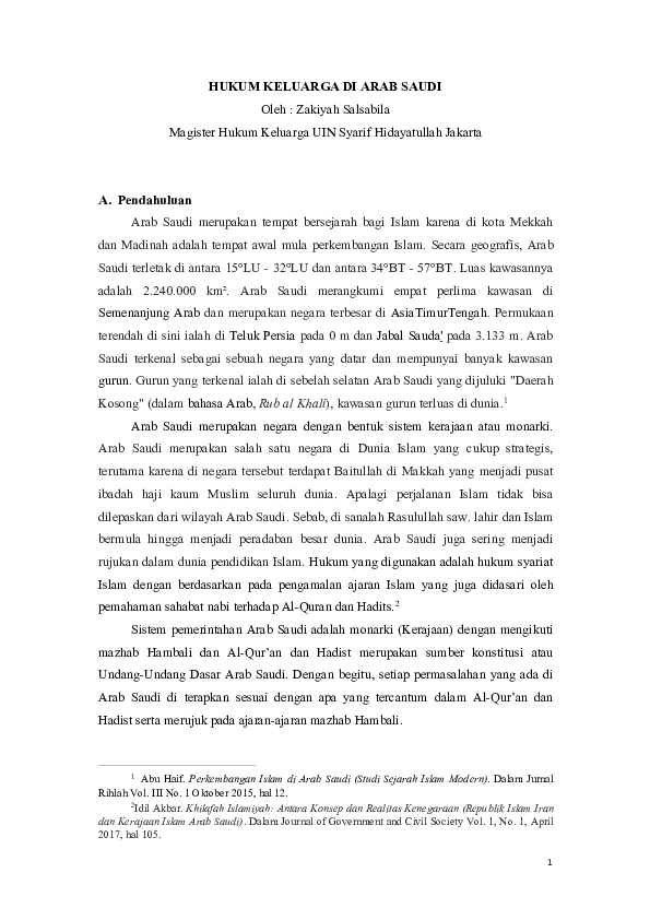 (PDF) Hukum Keluarga di Arab Saudi