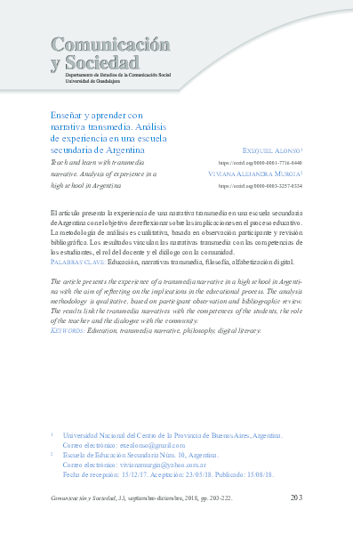(PDF) Enseñar y aprender con narrativa transmedia. Análisis de ...