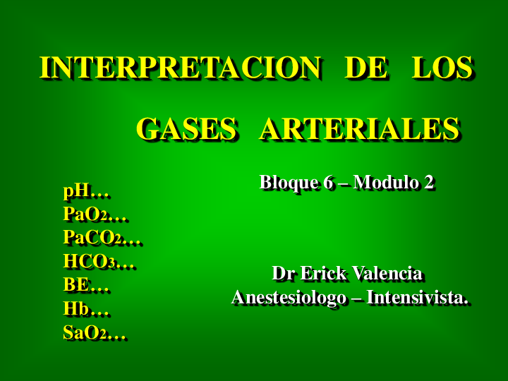 (PDF) INTERPRETACION DE LOS GASES ARTERIALES