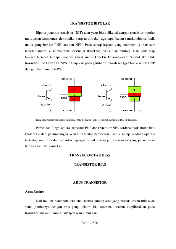 Bjt Bipolar Junction Transistor Merupakan Jenis Transistor BJT