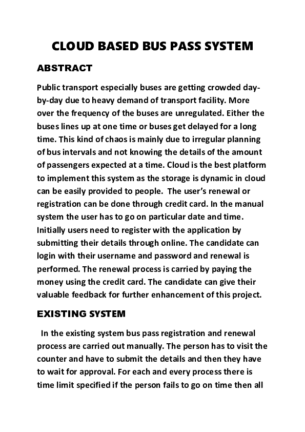 (DOC) CLOUD BASED BUS PASS SYSTEM