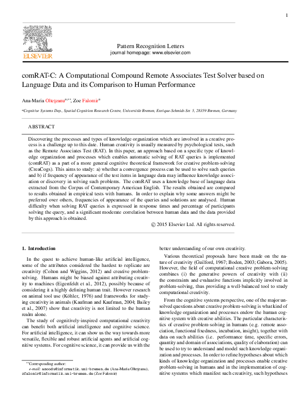 (PDF) Pattern Recognition Letters comRAT-C: A Computational Compound ...