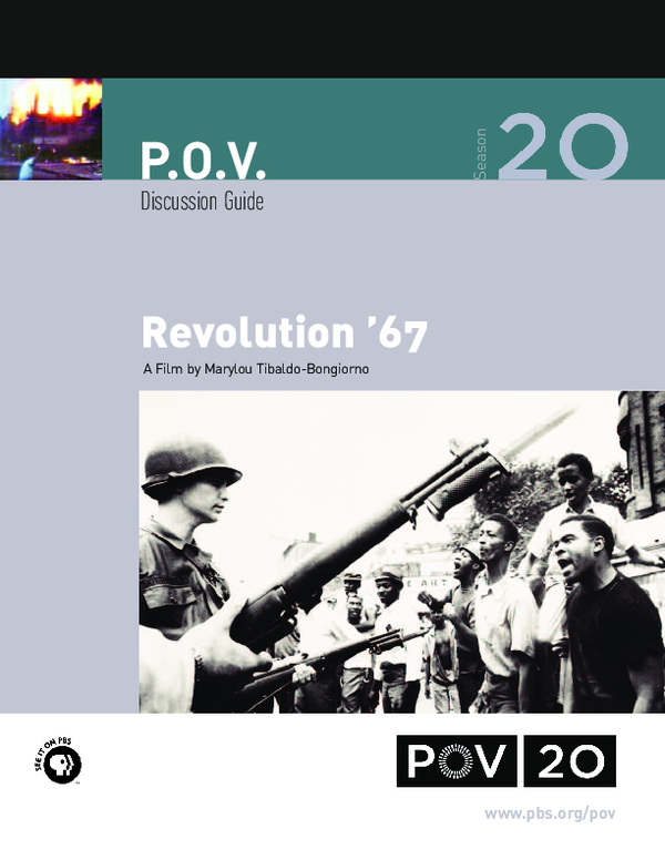 (PDF) Revolution '67 by Marylou Tibaldo-Bongiorno: A Film Discussion Guide