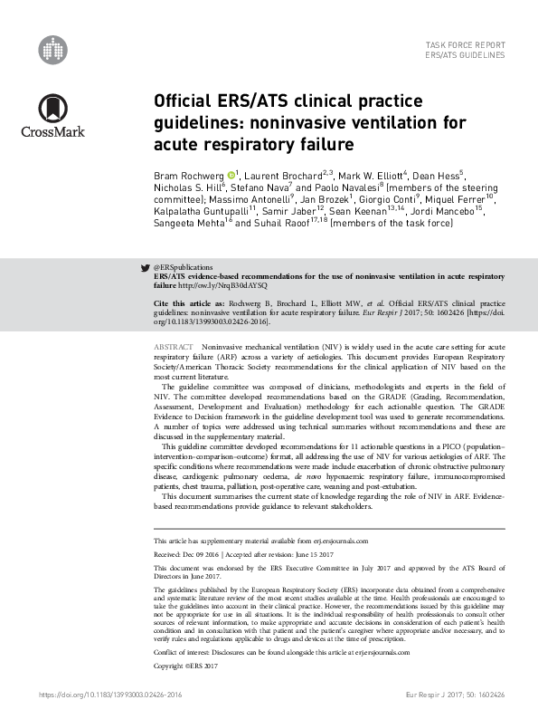 (PDF) Official ERS/ATS clinical practice guidelines: noninvasive ...