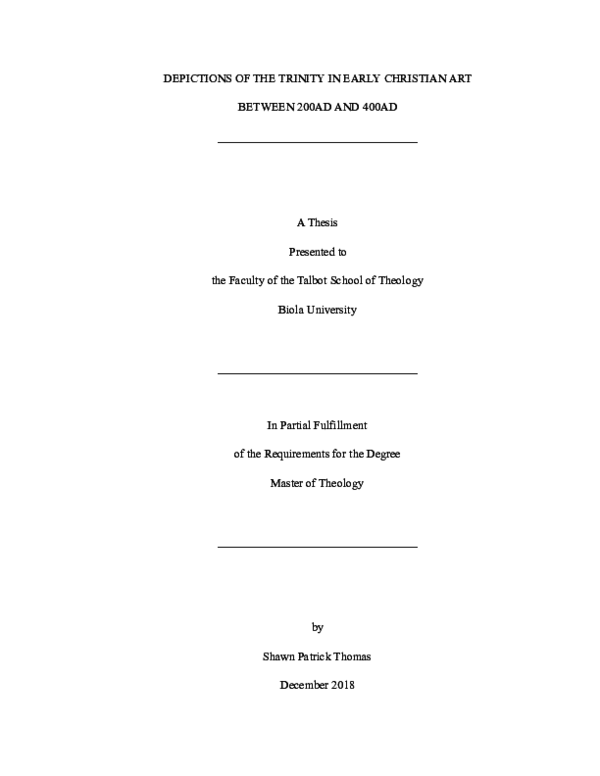 (PDF) DEPICTIONS OF THE TRINITY IN EARLY CHRISTIAN ART BETWEEN 200AD ...