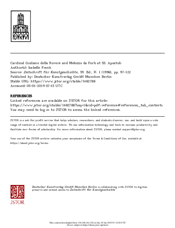 (PDF) Cardinal Giuliano della Rovere and Melozzo da Farli at SS ...