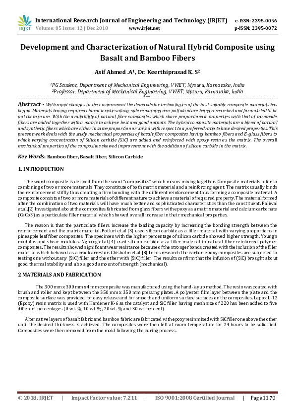 (PDF) IRJET- Development and Characterization of Natural Hybrid Composite using Basalt and ...