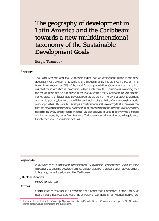 (PDF) The geography of development in Latin America and the Caribbean ...