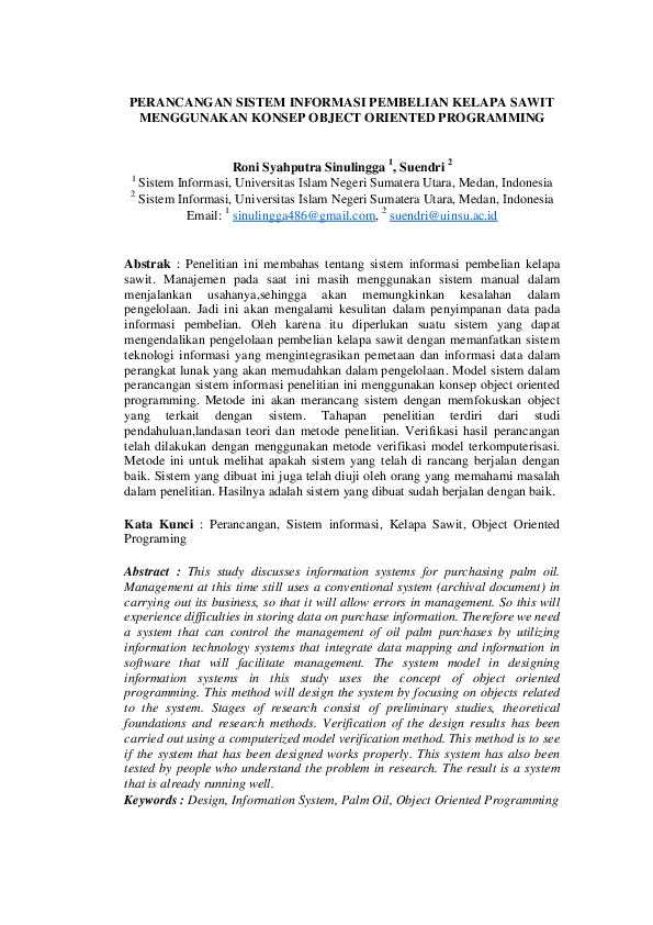 (PDF) PERANCANGAN SISTEM INFORMASI PEMBELIAN KELAPA SAWIT MENGGUNAKAN KONSEP OBJECT ORIENTED ...