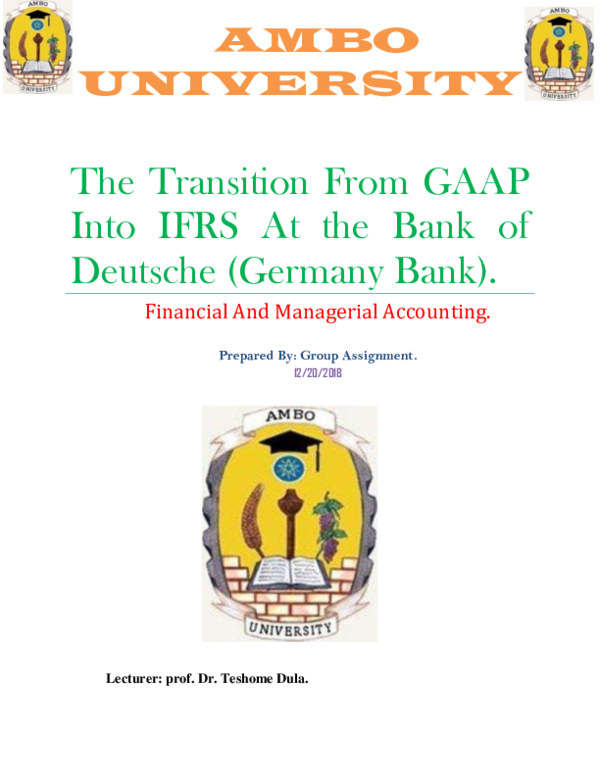 (PDF) The Transition From GAAP Into IFRS At the Bank of Deutsche ...