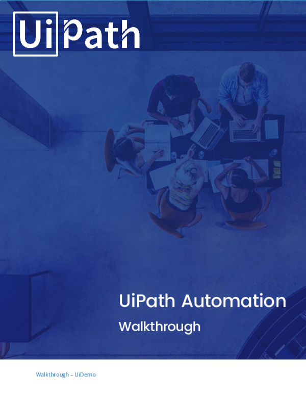 (PDF) UiPath Automation Walkthrough