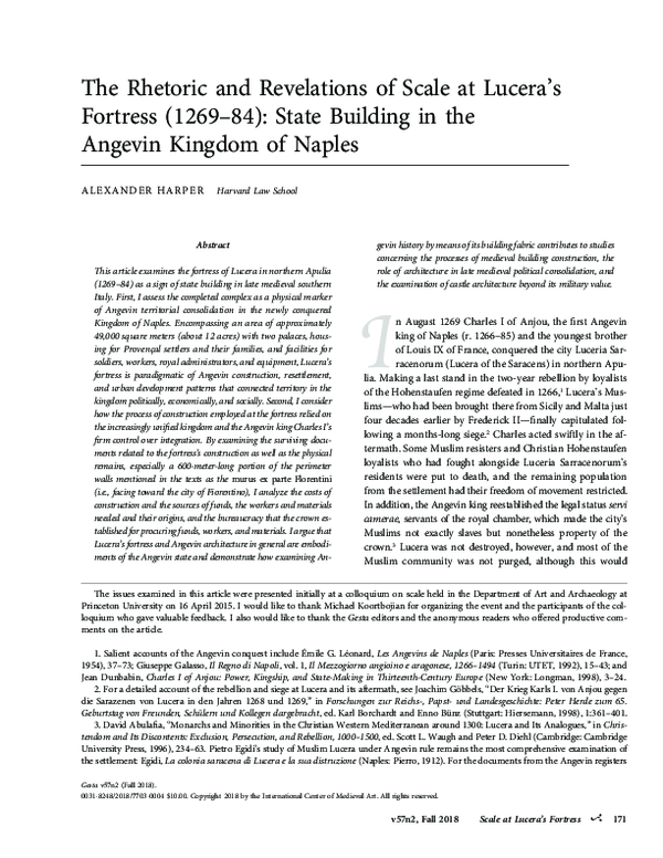 (PDF) “The Rhetoric of Scale and the Revelations of Scale at Lucera ...