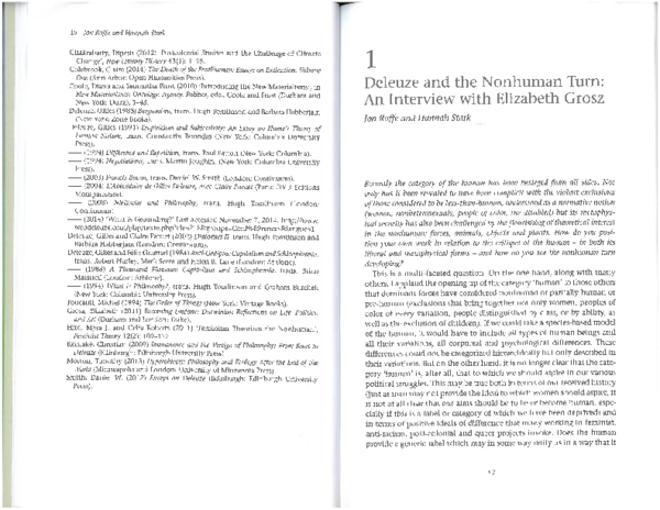 (PDF) “Deleuze and the Nonhuman Turn: An Interview with Elizabeth Grosz ...