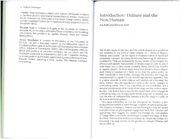 (PDF) “Introduction: Deleuze and the Non/Human.” Deleuze and the Non ...