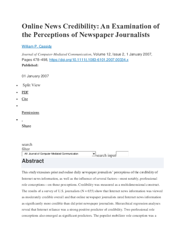 (DOC) Online News Credibility SAMPLE