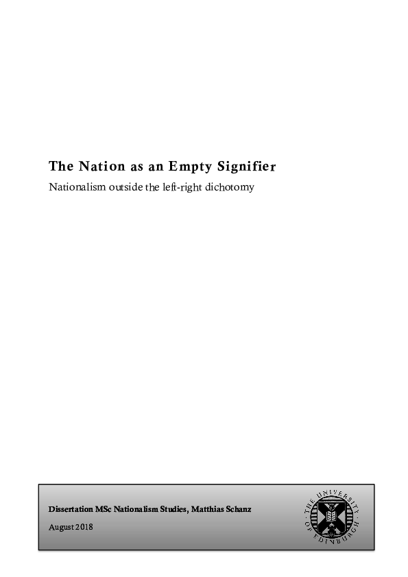 (PDF) The Nation as an Empty Signifier. Nationalism outside the left ...