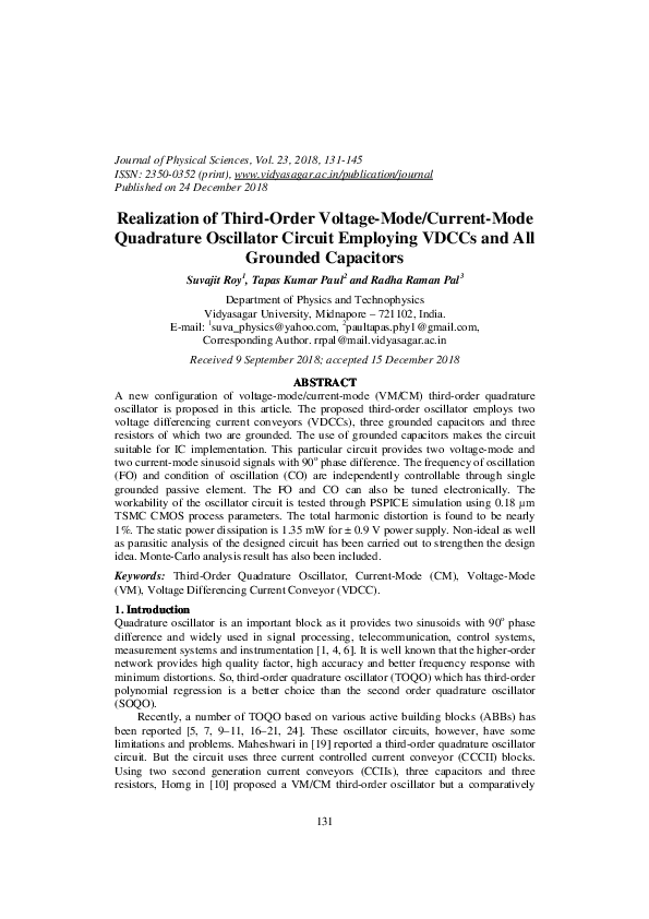 (PDF) Realization of Third-Order Voltage-Mode/Current-Mode Quadrature Oscillator Circuit ...