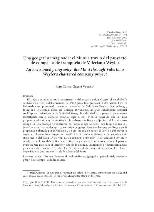 (PDF) Una geografía imaginada: el Muni a través del proyecto de compañía de franquicia de ...