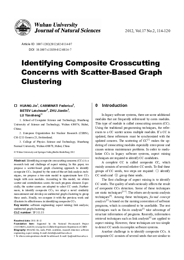(PDF) Identifying composite crosscutting concerns through semi-supervised learning | Federico ...