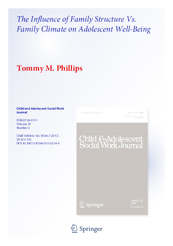 (PDF) The Influence of Family Structure vs. Family Climate on ...