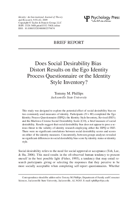 (PDF) Does social desirability bias distort results on the ego identity ...