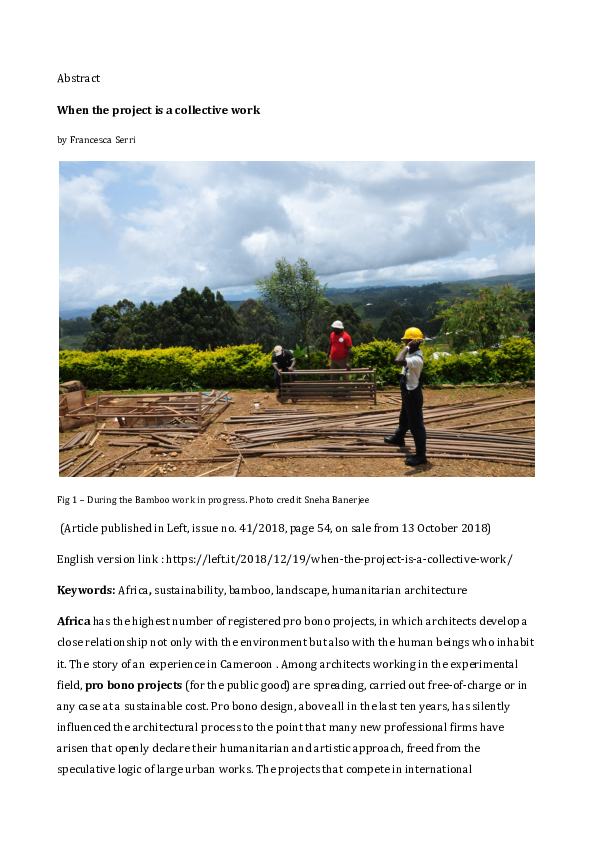 (PDF) When the project is a collective work- Abstract