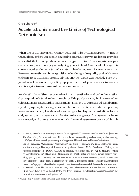 (PDF) Accelerationism and the Limits of Technological Determinism