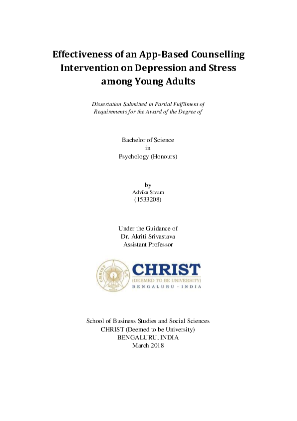 (PDF) Effectiveness of an App-Based Counselling Intervention on ...