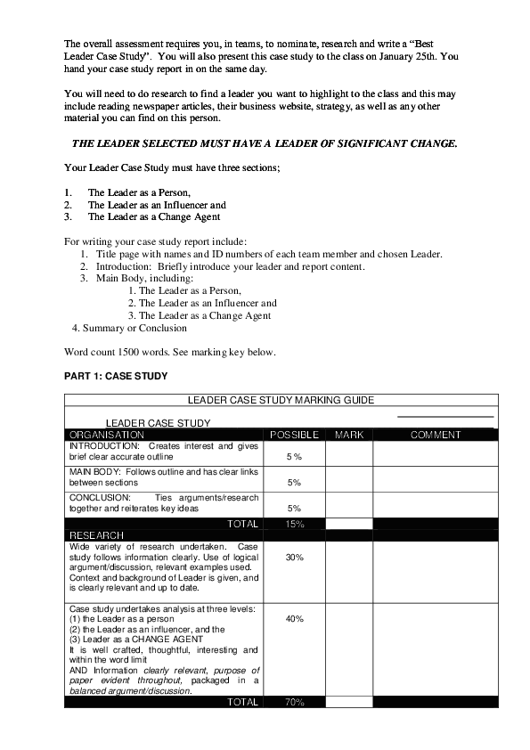 (DOC) Assessment2 Leader Case Study and Presentation Marking Guide ...