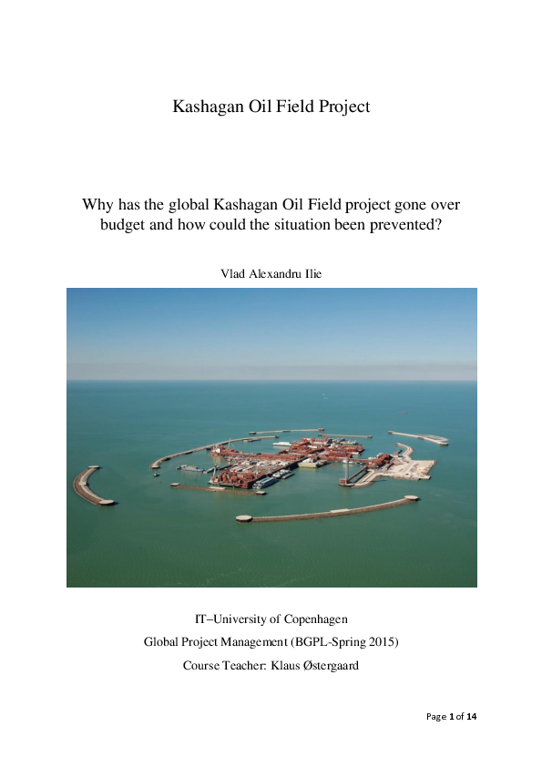 (PDF) Case Study of the Kashagan Oil Field Project