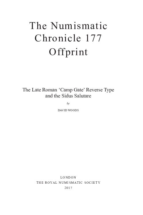 (PDF) The Late Roman ‘Camp Gate’ Reverse Type and the Sidus Salutare