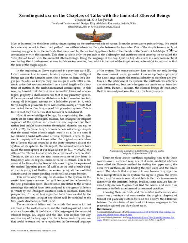 (PDF) Xenolinguistics: on the Chapters of Talks with the Immortal ...